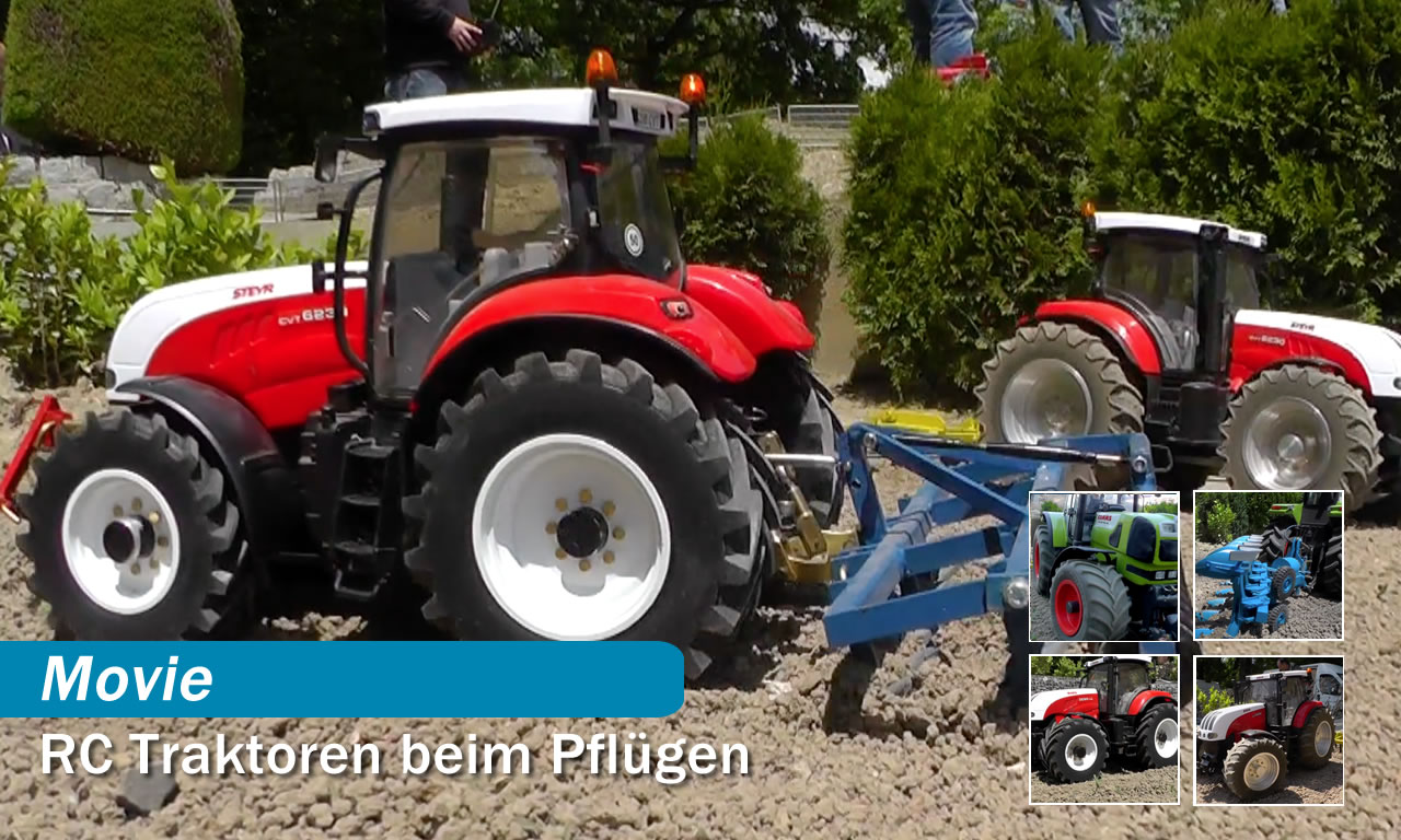 Movie: RC Traktoren beim Pflügen, Lyss (CH), Mai 2015 ...